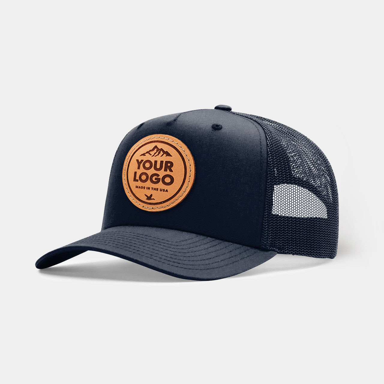 Richardson 112FPC Five Panel Champ Trucker, Custom Leather Patch Hat ...