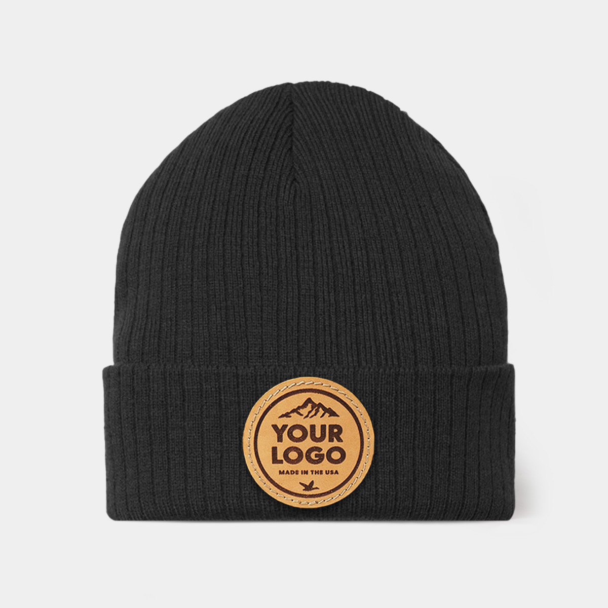 Atlantis RIO Beanie, Custom Leather Patch Hat - Monomoy Goods LLC
