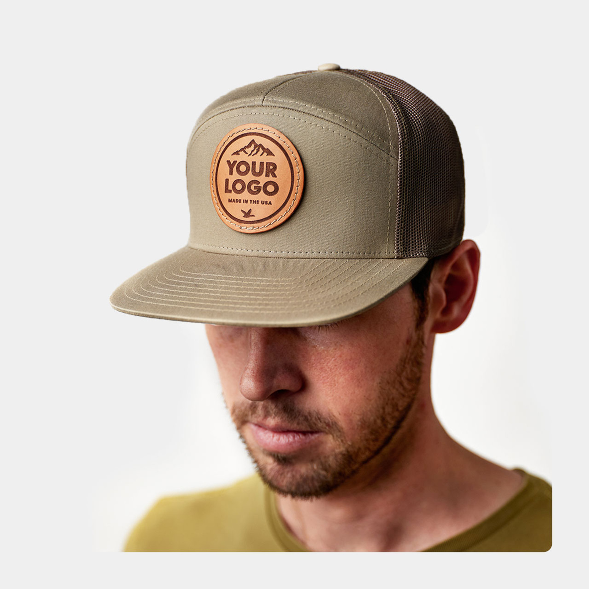 Richardson 168 7 Panel Trucker, Custom Leather Patch Hat - Monomoy ...