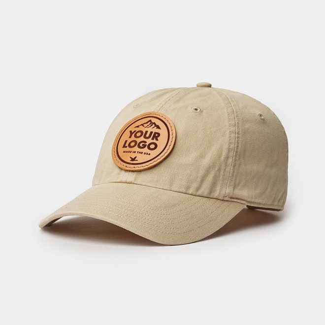 Richardson 320 Washed Chino, Custom Leather Patch Hat - Monomoy