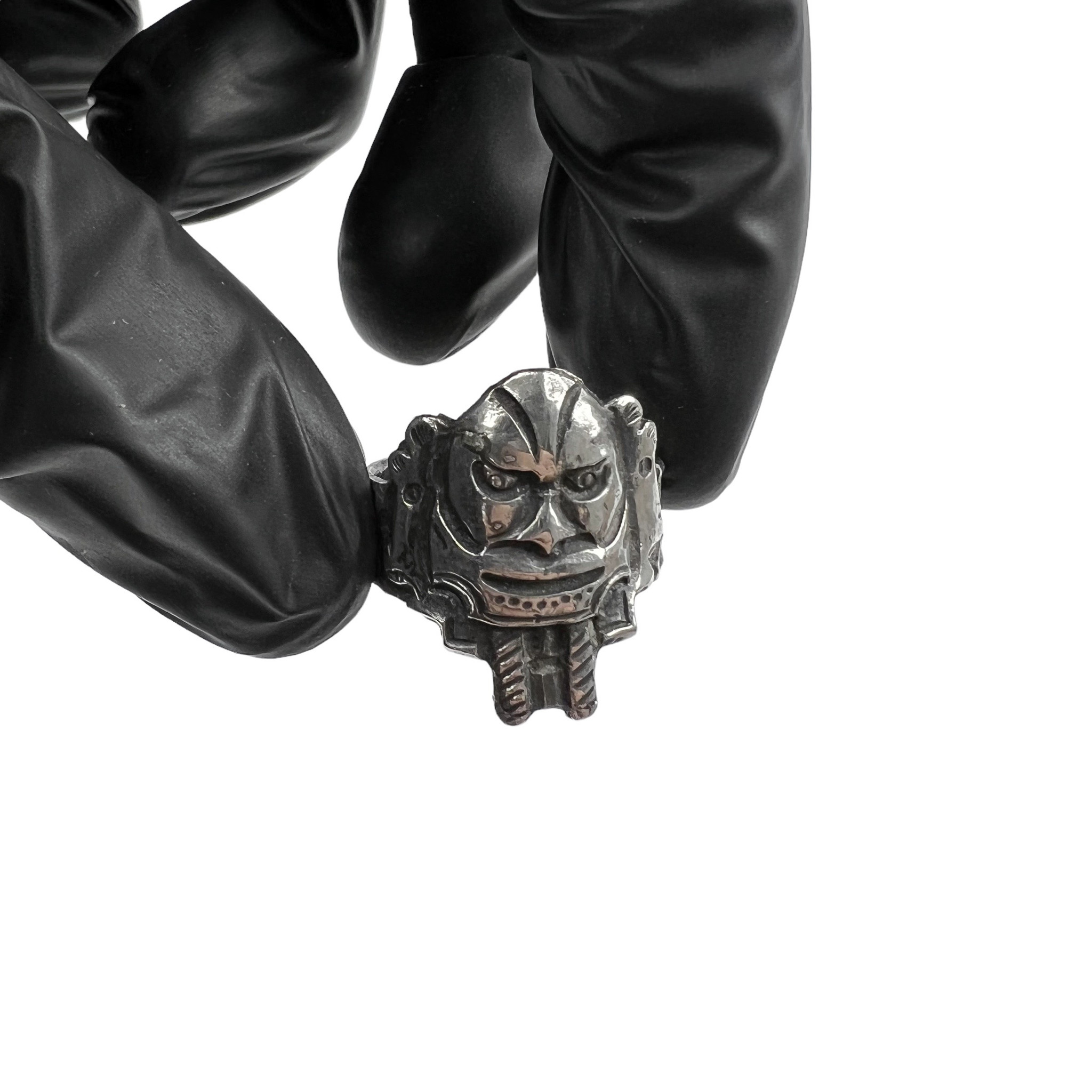 Sterling Silver Aztec Tribal Mask Ring - Oliver's Archive