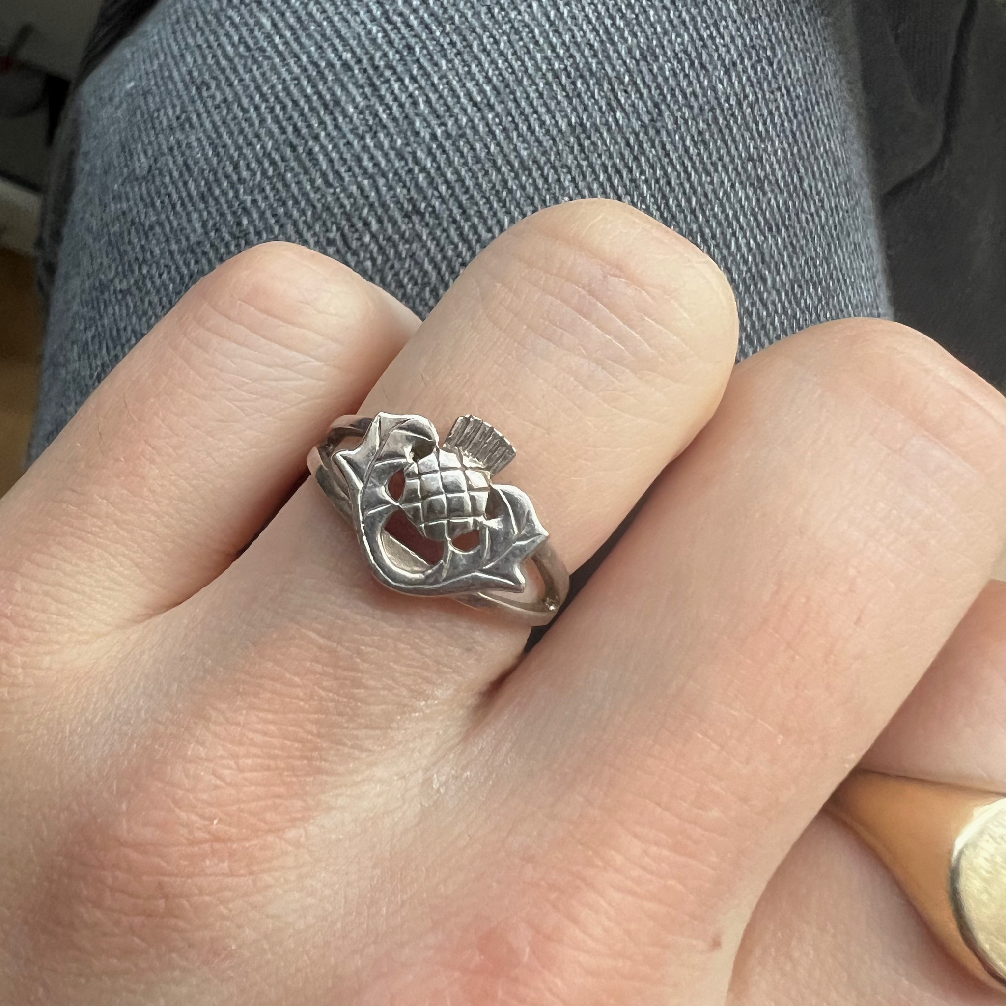 Sterling Silver Thistle Ring - Oliver's Archive
