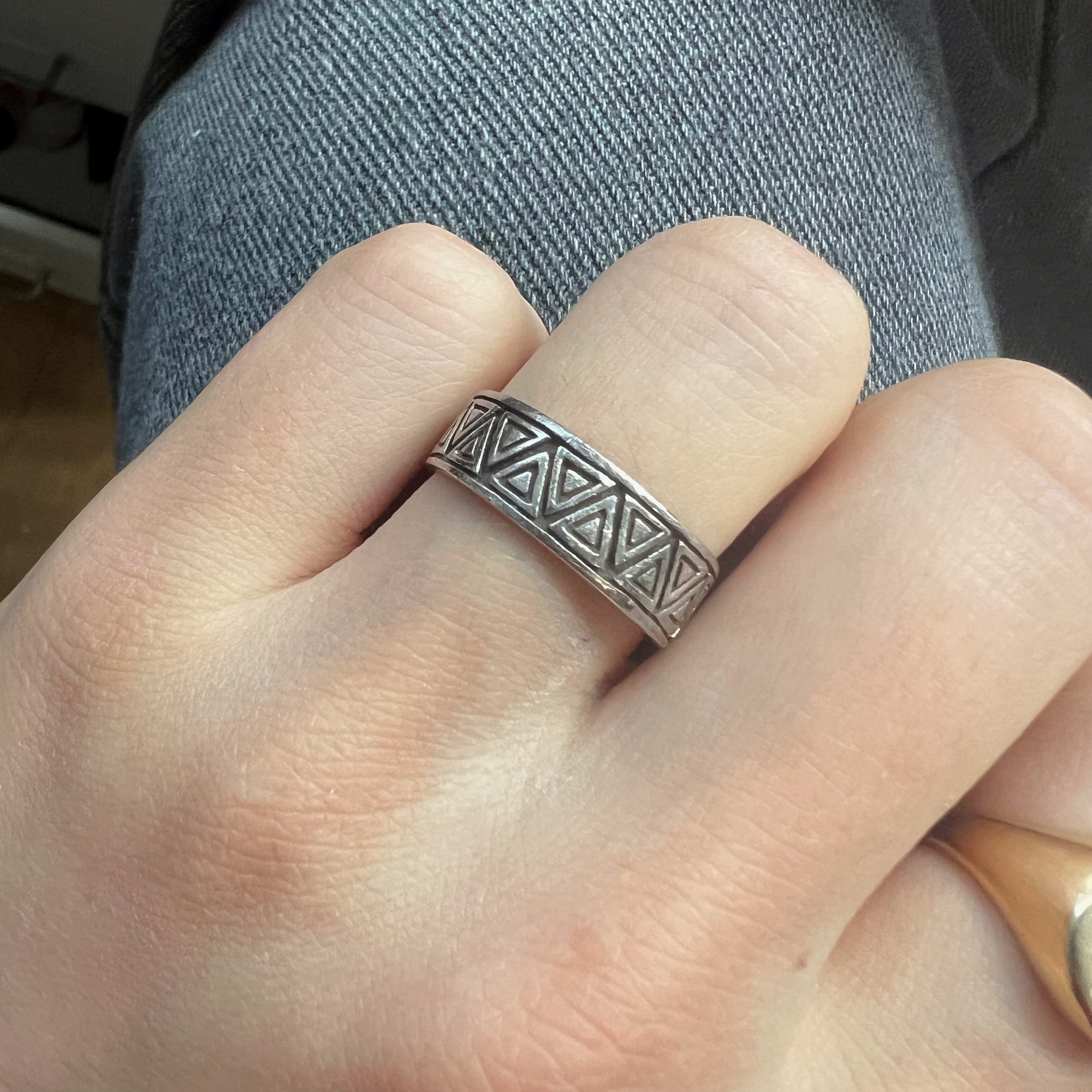 Sterling Silver Aztec Band Ring - Oliver's Archive