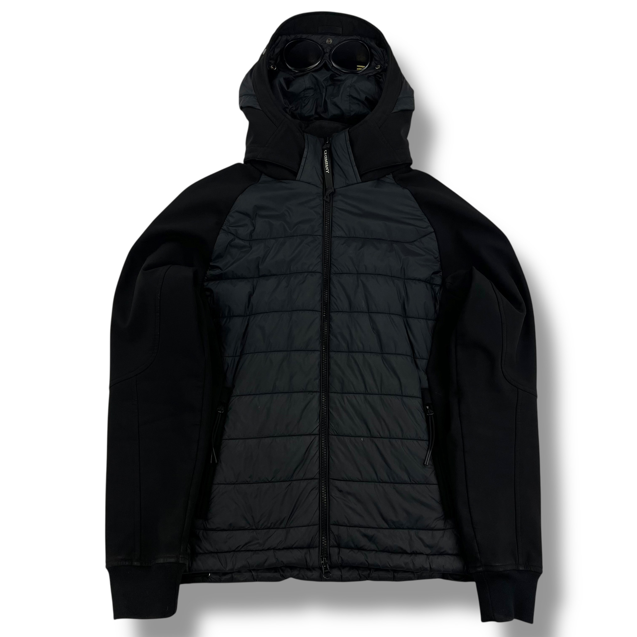 C.P. Company Black Shell Goggle Puffer Jacket - Oliver's Archive