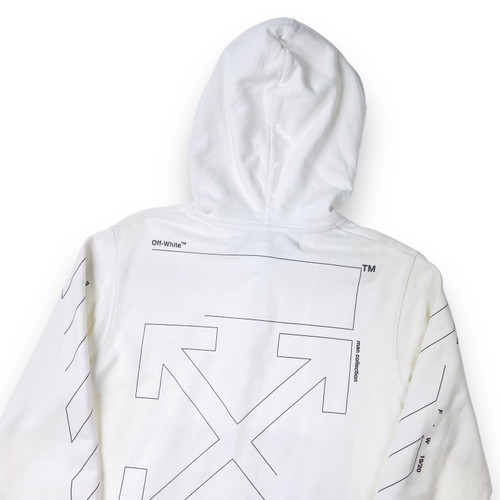 Off-White Unfinished Arrows White Hoodie - Oliver's Archive