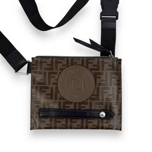 Fendi FF Stamp Logo Messenger Bag - Oliver's Archive
