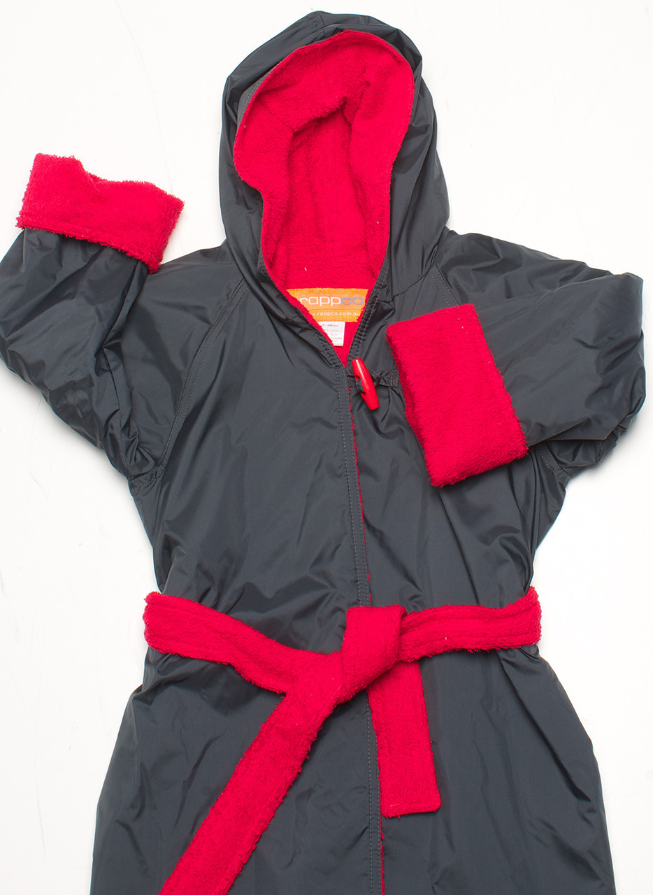 Towelling Charcoal & Red - Rappco
