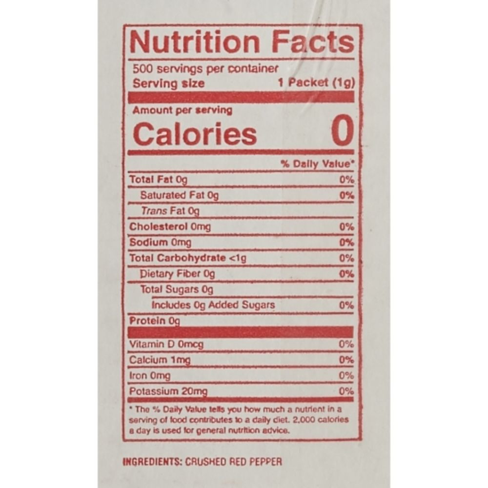 N'Joy Crushed Red Pepper, 1 Gram - 500 Per Case