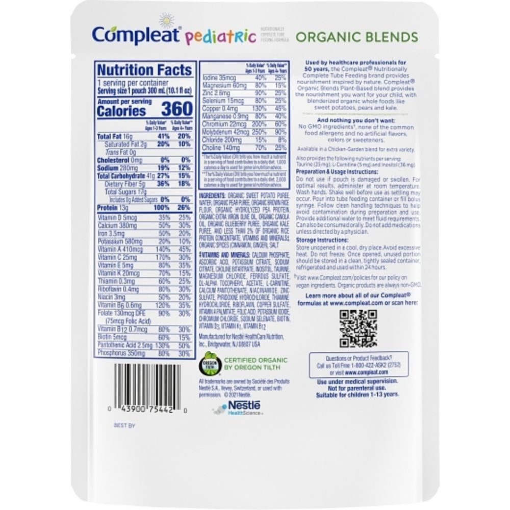 Nestle Compleat Organic Blends Pediatric Plant Base Protein Tube ...