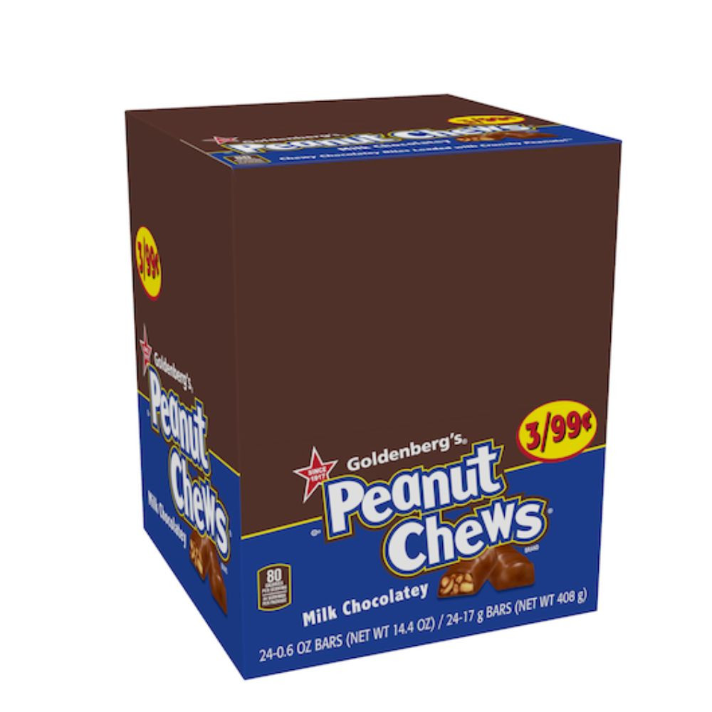 Peanut Chews Milk Chocolate Pre-Priced Stand Up Display, 0.6 Ounces, 24 ...
