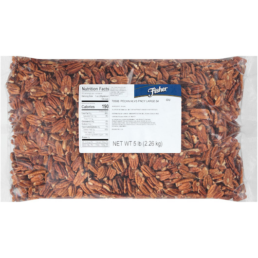 Fisher Fancy Large Pecan Halves, 5 Pound, 1 Per Case