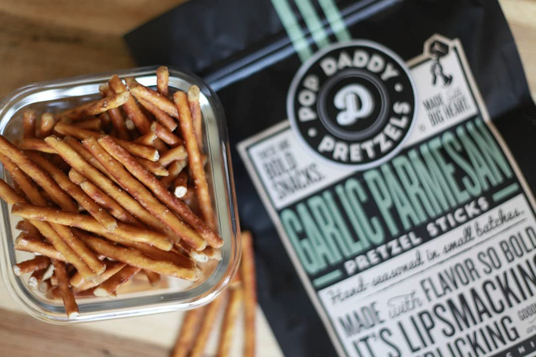 Pop Daddy Garlic Parmesan Pretzel Stick, 7.5 Ounce, 12 Per Case