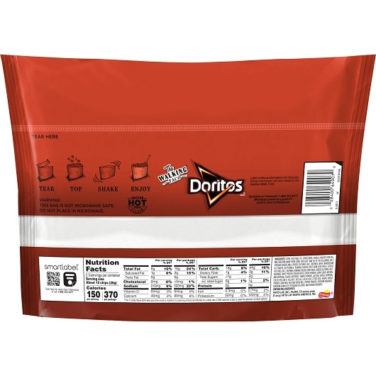 Doritos Nacho Cheese Walking Taco Tortilla Chips, 2.5 Ounce, 18 Per Case