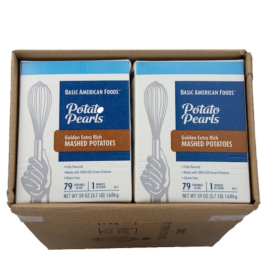 Basic American Foods Golden Potato Pearls Extra Rich, 3.7 Pound, 6 Case