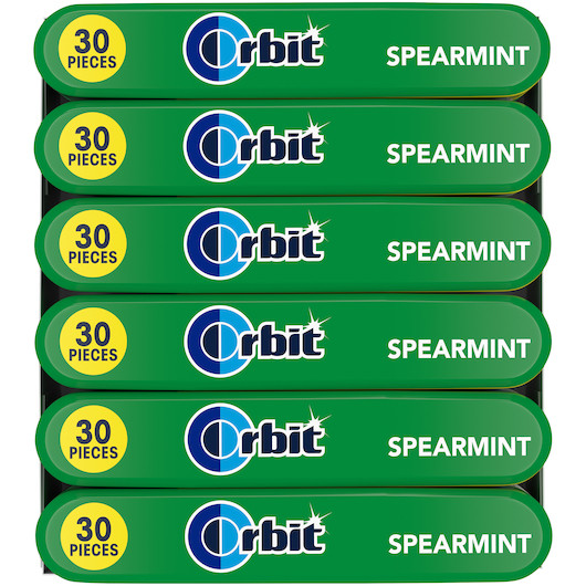 Orbit Spearmint Mega Pack, 2.011 Ounce, 6 Per Box, 8 Per Case