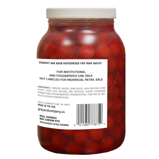 Cherry Lane Maraschino Cherry With Stem, 1 Gallon, 4 Per Case