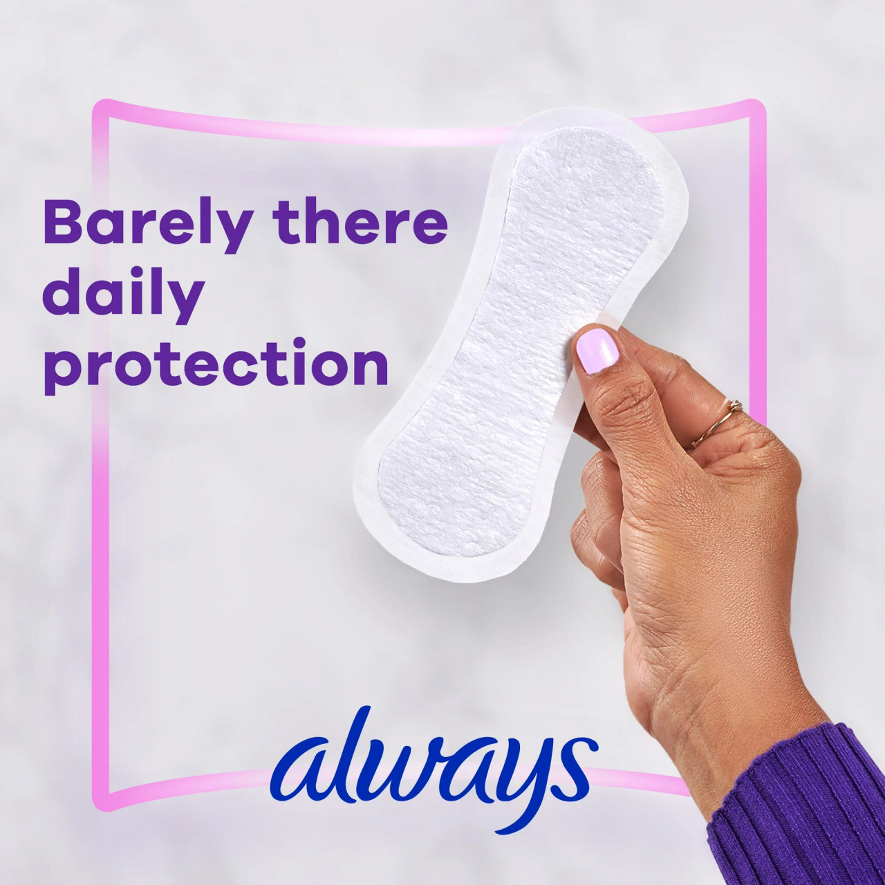 Always Regular Thin Pantiliner Unscented, 20 Count, 24 Per Case