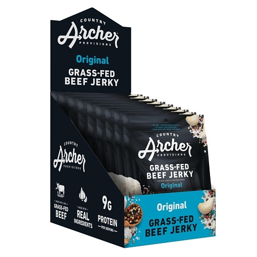 Country Archer Jerky Co Original Grass-Fed Beef Jerky, 1 Ounce, 12 Per ...