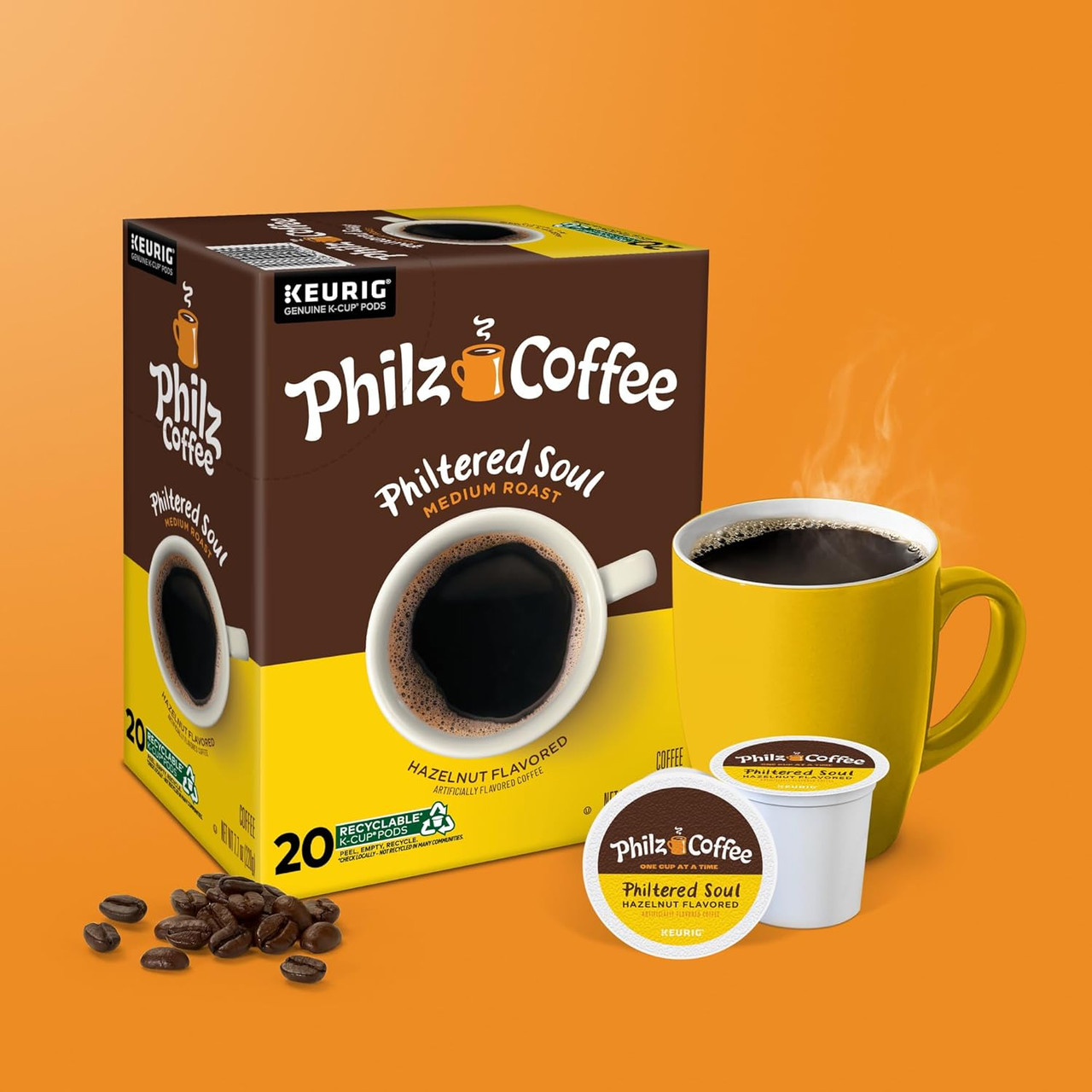 Philz Coffee Philtered Soul Medium Roast Hazelnut K-Cup Pods, 20 Count ...