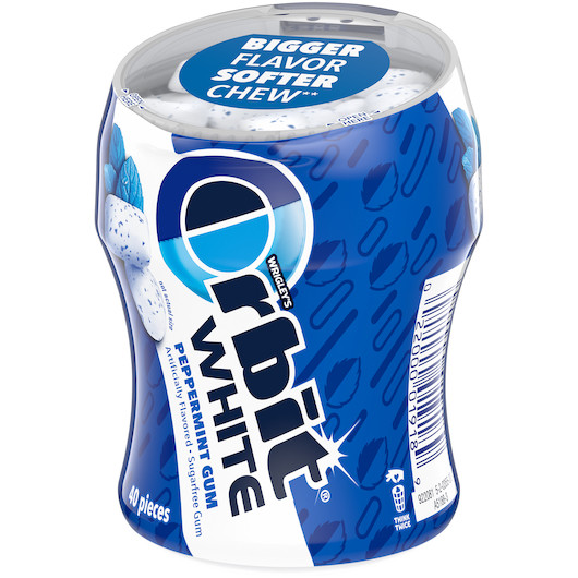 Orbit White Peppermint Soft Chew Gum, 40 Piece, 6 Per Box, 4 Per Case