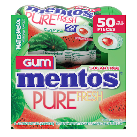 Mentos Sugar Free Pure Fresh Watermelon Gum, 50 Piece, 36 Per Case
