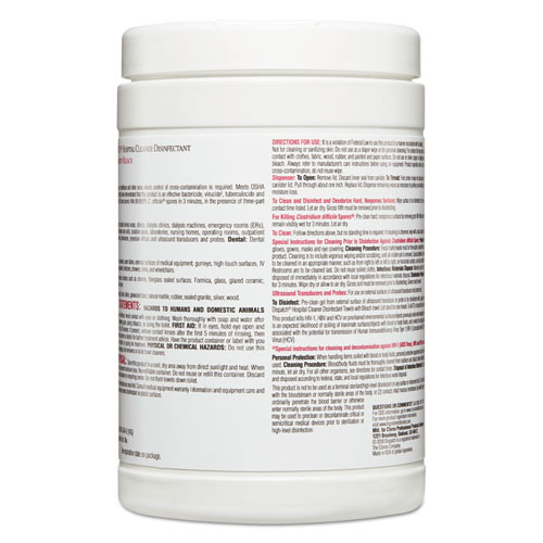 Dispatch Cleaner Disinfectant Towels, 6 3/4 X 8, 150/can