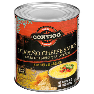 Contigo Jalapeno Cheese Sauce, 6.625 Pound, 6 Cans Per Case