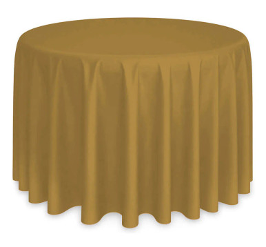 Oxford 72" Gold Round Table Linen, 1 Dozen