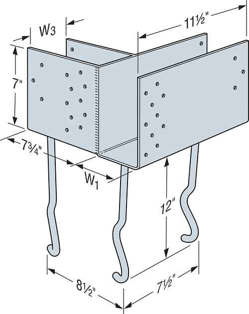 ECCLQM3.62-KT End Column Cap, L-Shaped for GFCMU and Concrete Piers