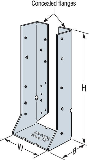HUC88 Heavy Concealed-Flange Face-Mount Joist Hanger