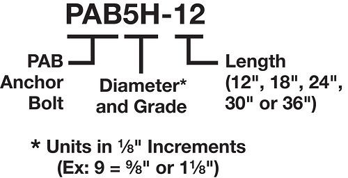 PAB8-12 Pre-Assembled Anchor Bolt