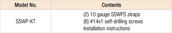SSWP-KT Steel Strong Wall Portal Frame Connection Kit