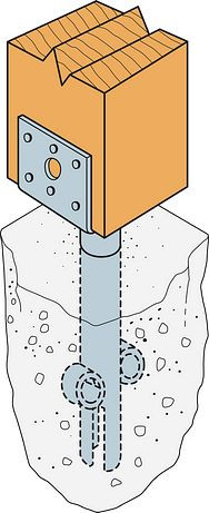 EPB44HDGMB Elevated Post Base (Carton of 50pcs)