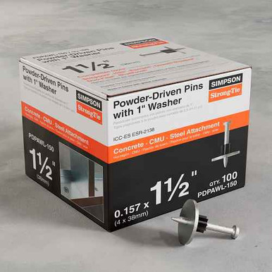 PDPAWL-150 Powder-Driven Pin with 1" Washer (Pack of 100pcs)