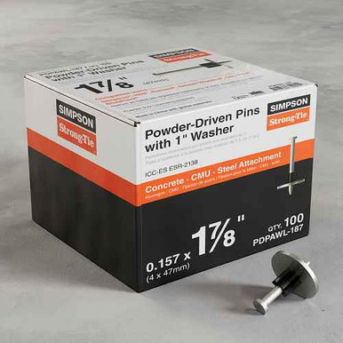 PDPAWL-187 Powder-Driven Pin with 1" Washer (Pack of 100pcs)