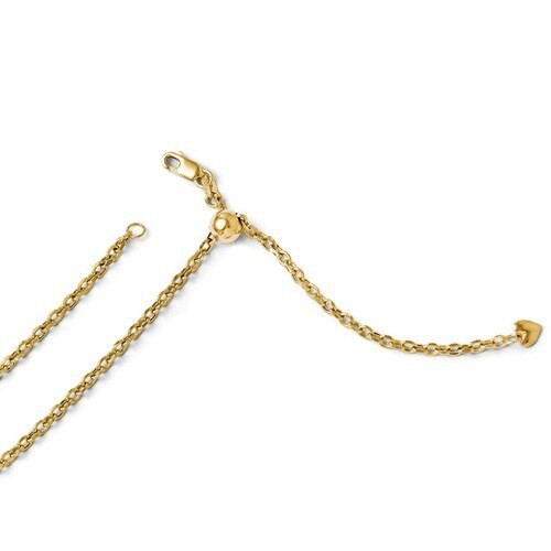 14 K Yellow Gold cable link adjustable chain QG1207 |Silver City Sarasota