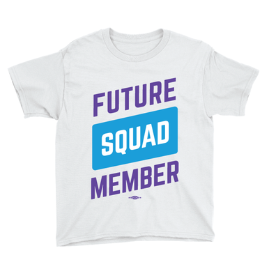Future Squad Member (Youth White Tee) - Squad Victory Fund Webstore