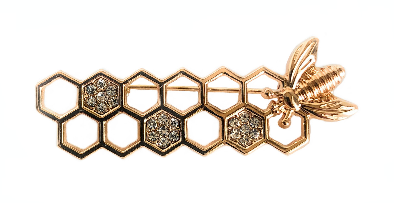 PK597 CRYSTAL BEEHIVE BROOCH - PUBLIKAY DIRECTORS LLC