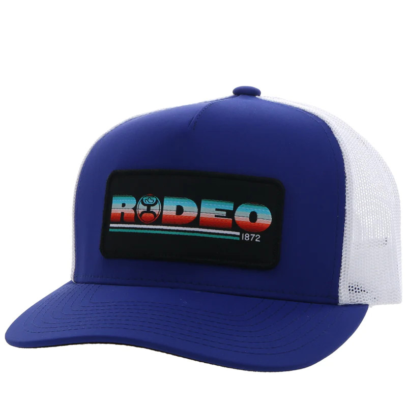 HOOEY "RODEO" BLUE/WHITE WITH SERAPE PATCH - FRINGE WESTERN WEAR