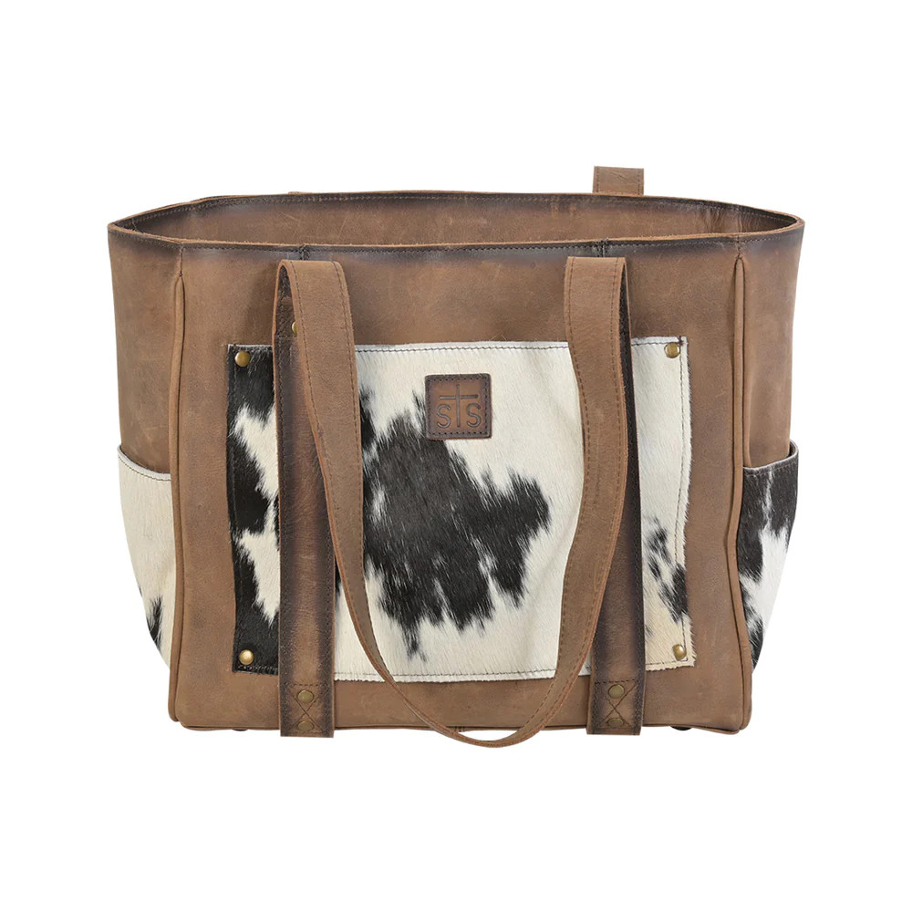 STS30804 COWHIDE TRINITY TOTE - FRINGE WESTERN WEAR