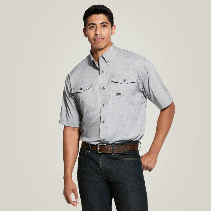 ARIAT VENTEK GREY WORK SHIRT - FRINGE WESTERN WEAR