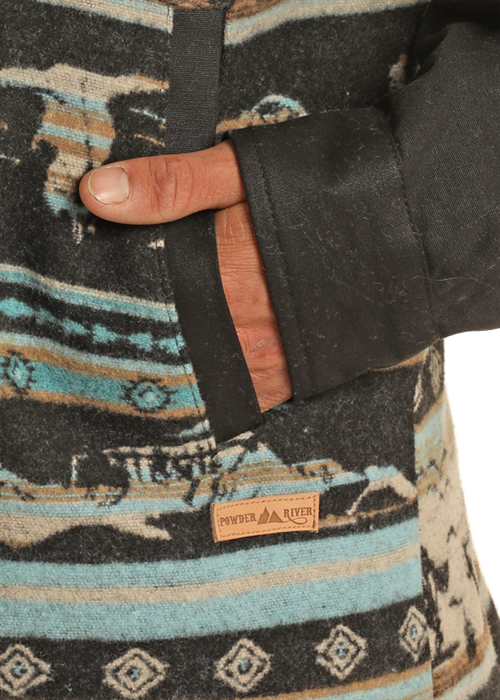 POWDER RIVER MENS CANVAS AND WOOL COAT - FRINGE WESTERN WEAR