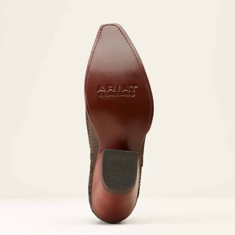 ARIAT WOMEN'S DIXON PYTHON BOOTIE CHOCOLATE - FRINGE WESTERN WEAR