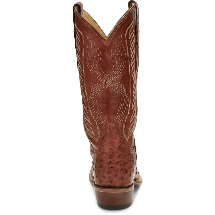 TONY LAMA MCCANDLES BRANDY FULL QUILL OSTRICH - FRINGE WESTERN WEAR