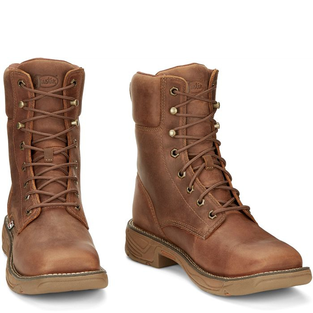 Justin Se469 Rush Lace Up Square Toe Work Boot Fringe Western Wear