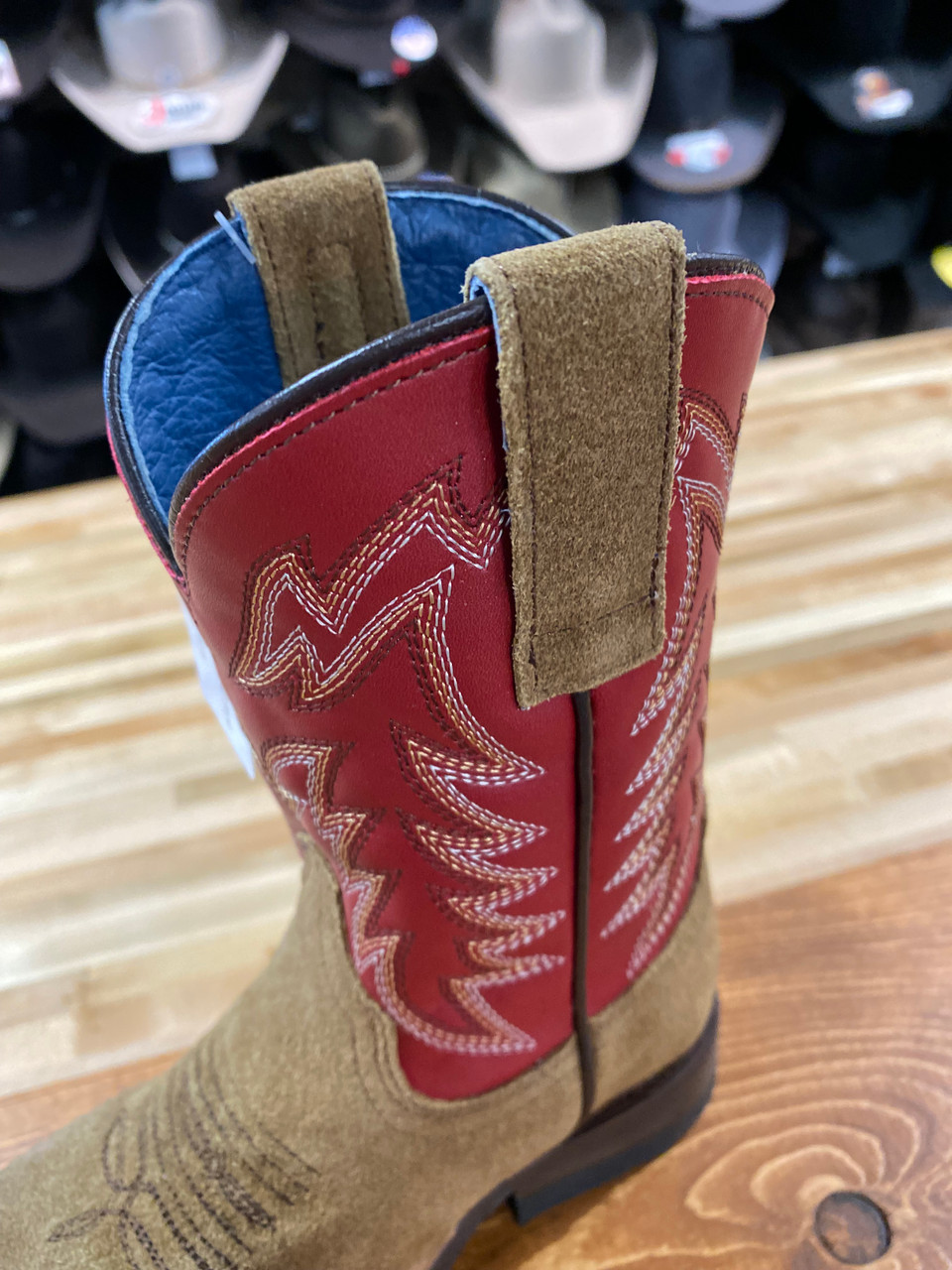 ROPER BOYS RED ROUGH OUT BOOTS - FRINGE WESTERN WEAR