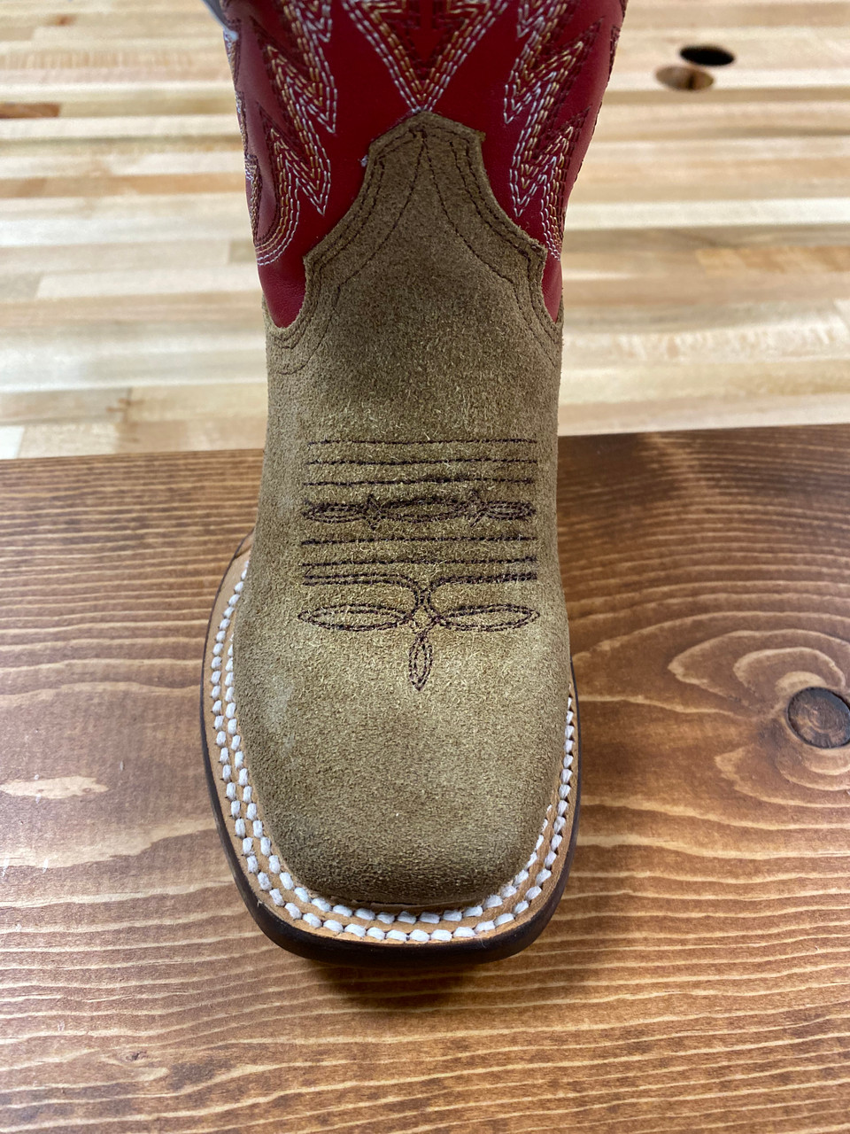 ROPER BOYS RED ROUGH OUT BOOTS - FRINGE WESTERN WEAR