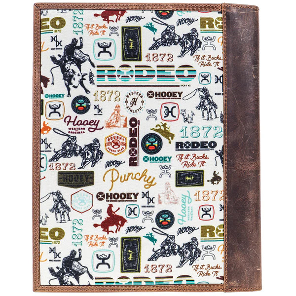 "HOOEY RODEO" LEATHER NOTEBOOK COVER CREAM RODEO PATTERN - FRINGE ...