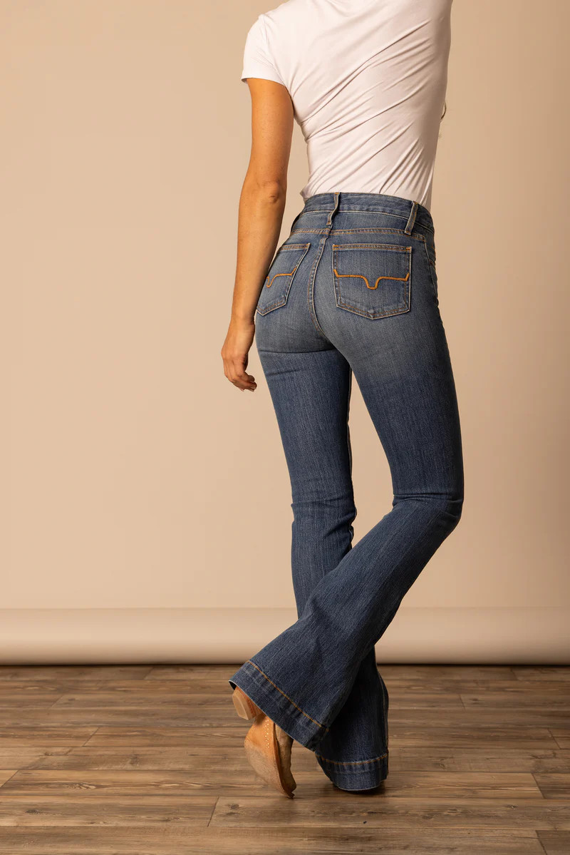KIMES JENNIFER MID WASH JEANS - FRINGE WESTERN WEAR