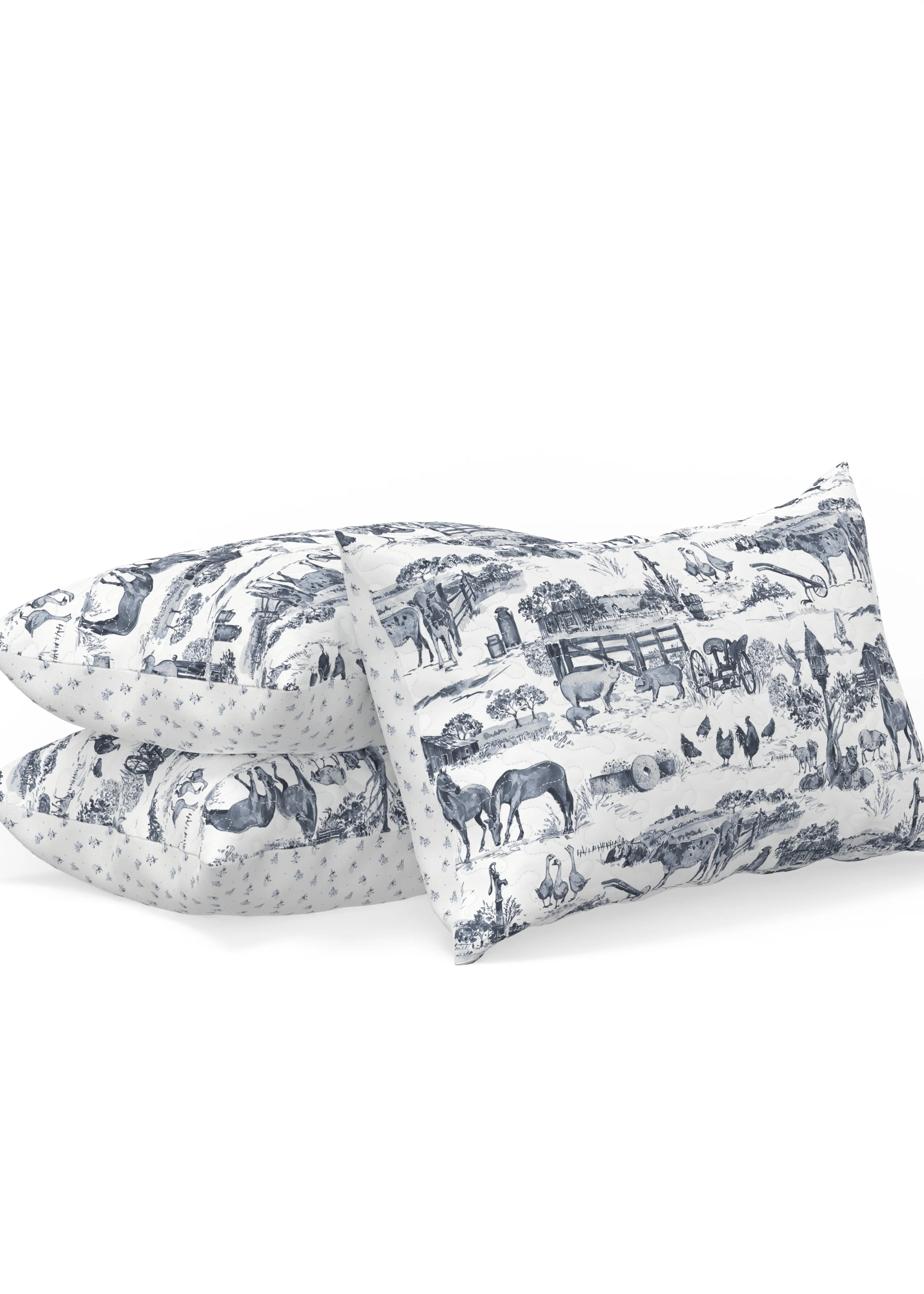 ALEDO TOILE NAVY KING SHAM - FRINGE WESTERN WEAR
